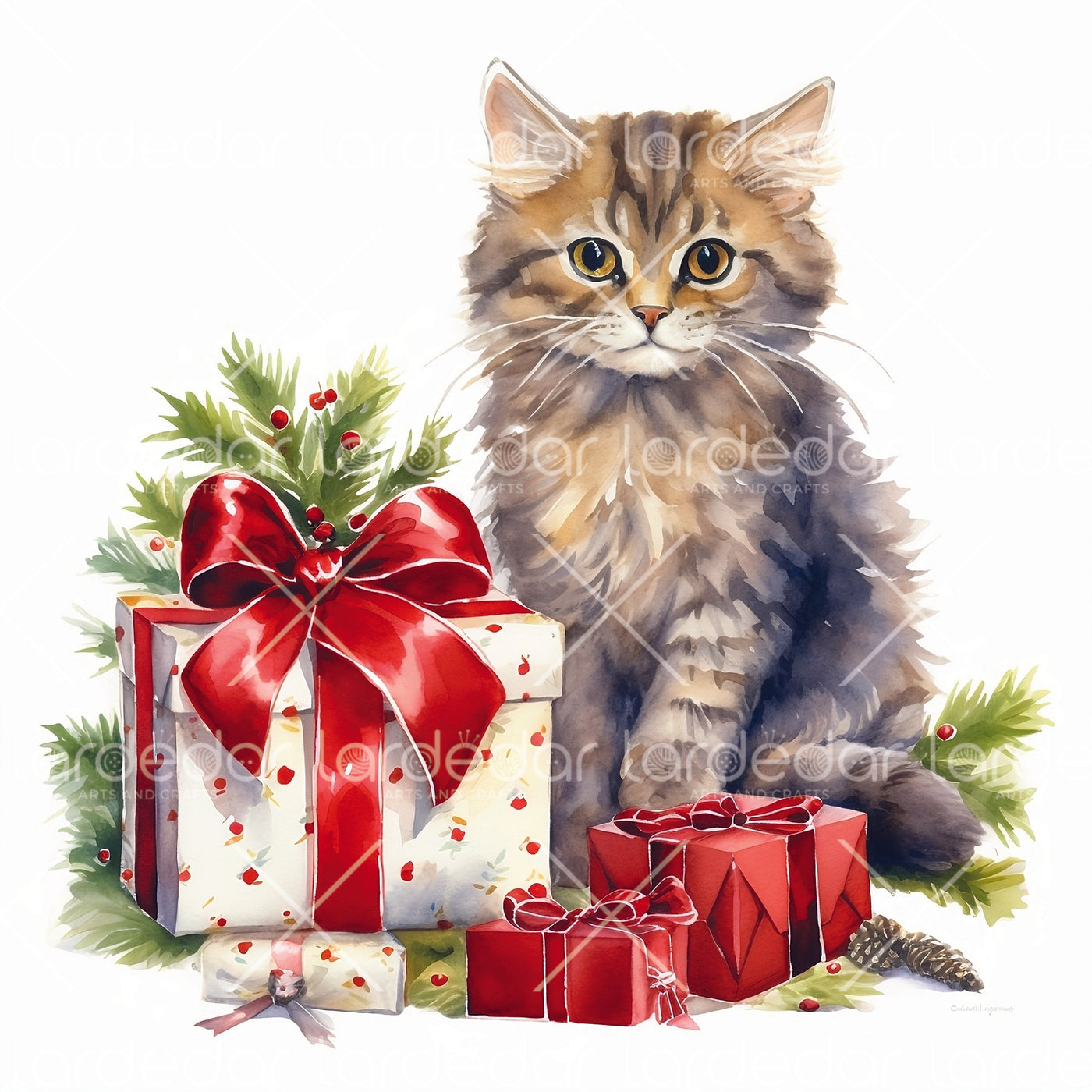 18 Christmas Cats Clipart | High Quality Downloadable JPG Illustration ...