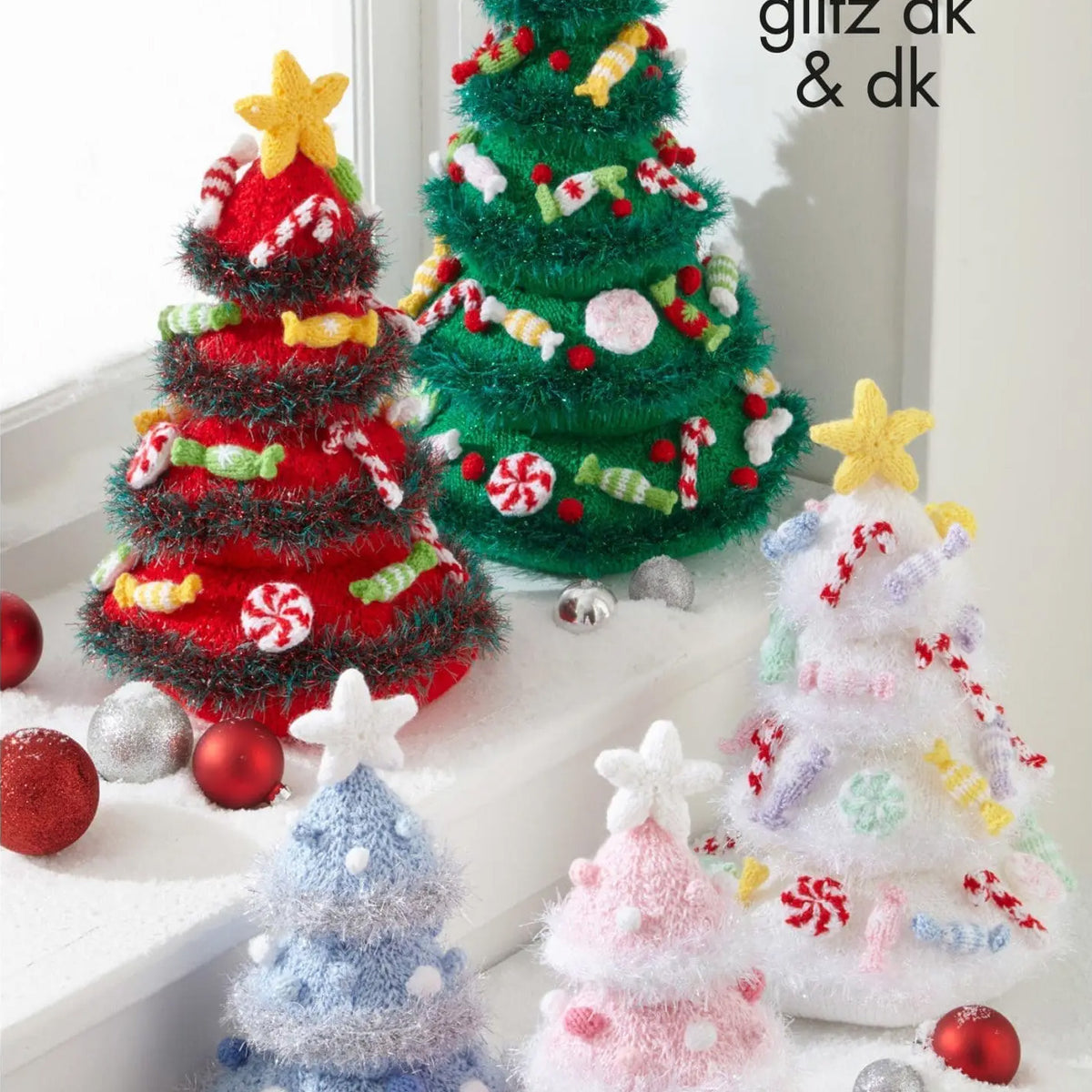 King Cole 9195 Christmas Knitting Pattern - Christmas Trees — Lardedar