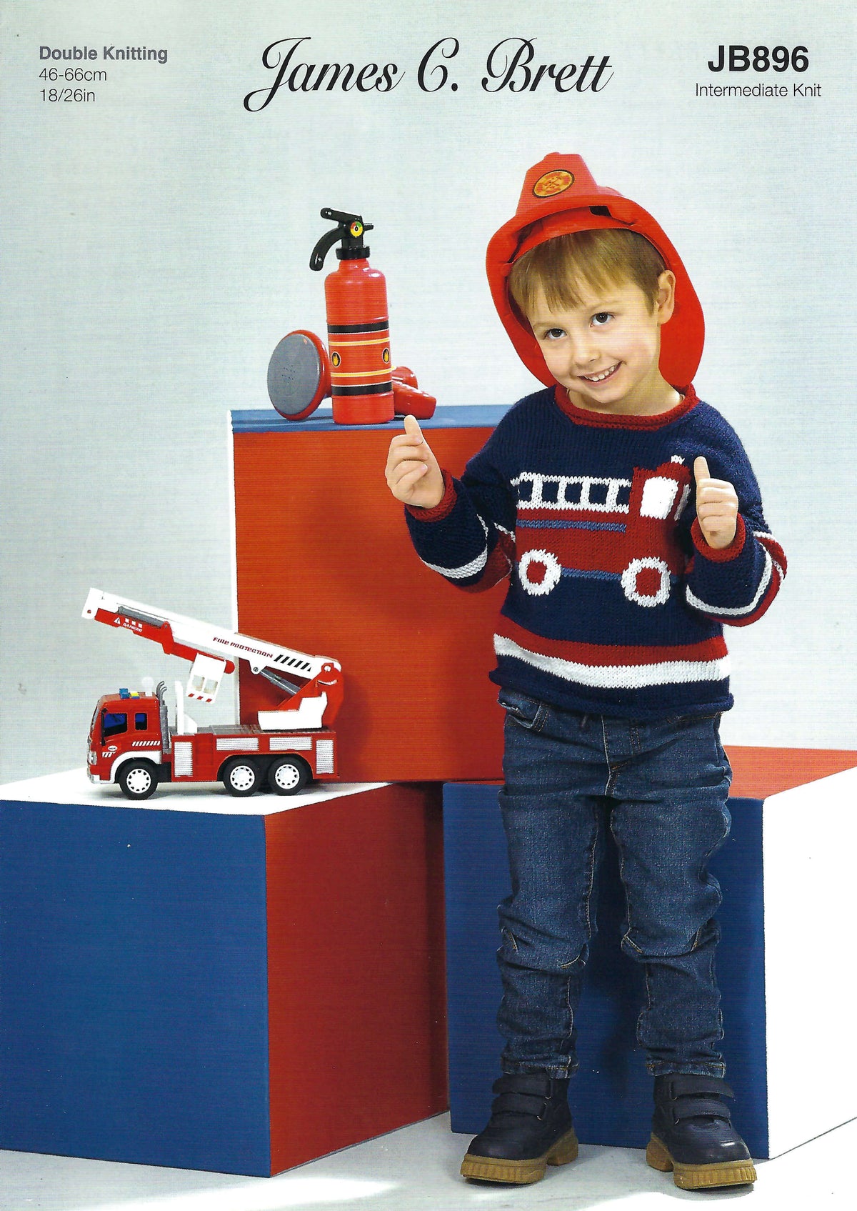James C Brett JB896 Double Knitting Pattern for Children's Fire Engine ...
