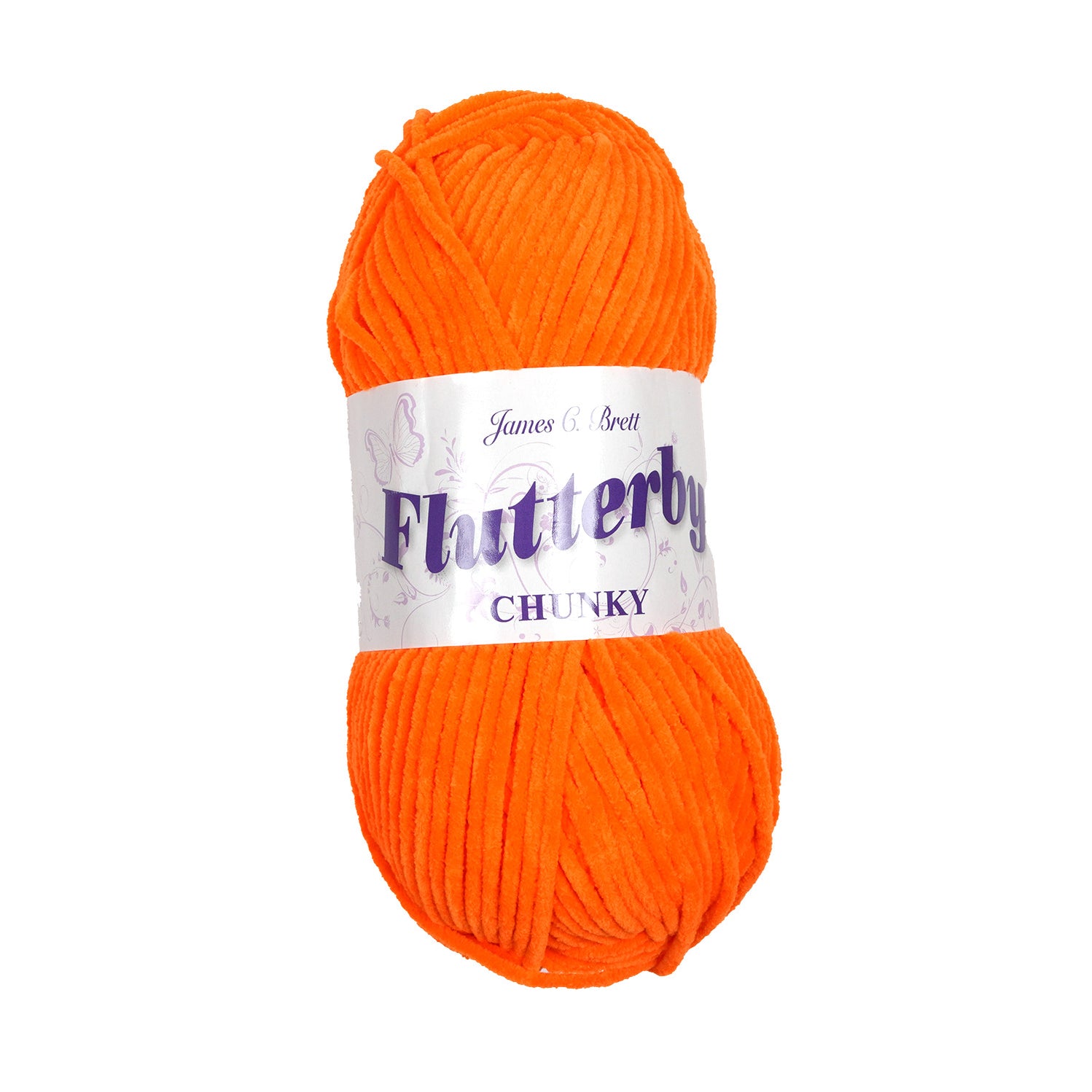 James C Brett Flutterby Chunky - B65 Clementine - 100g Chenille Plush ...