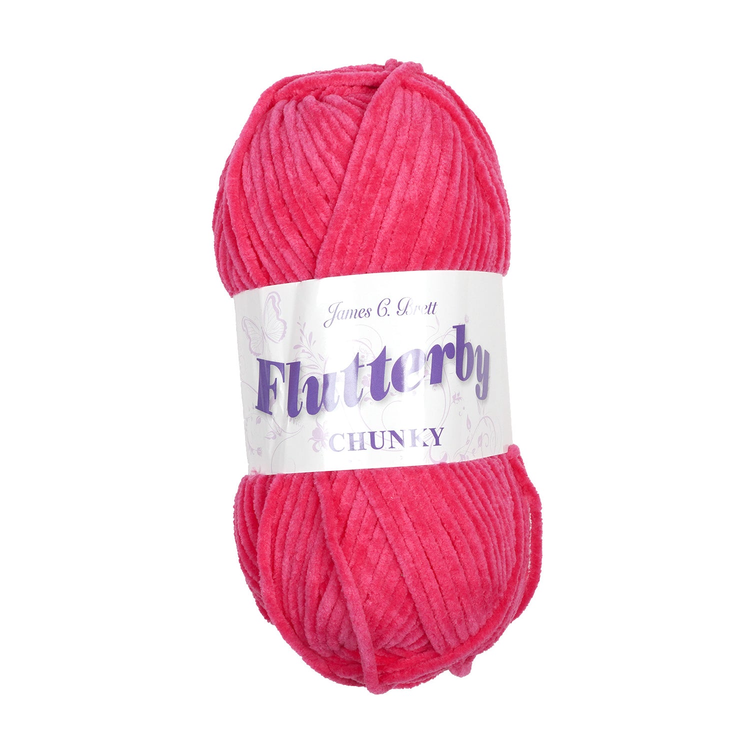 James C Brett Flutterby Chunky - B67 Shocking Pink - 100g Chenille Plu ...