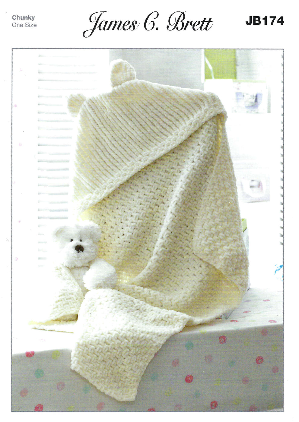 James C Brett JB174 Baby Blanket Knitting Pattern For Flutterby Chunky ...