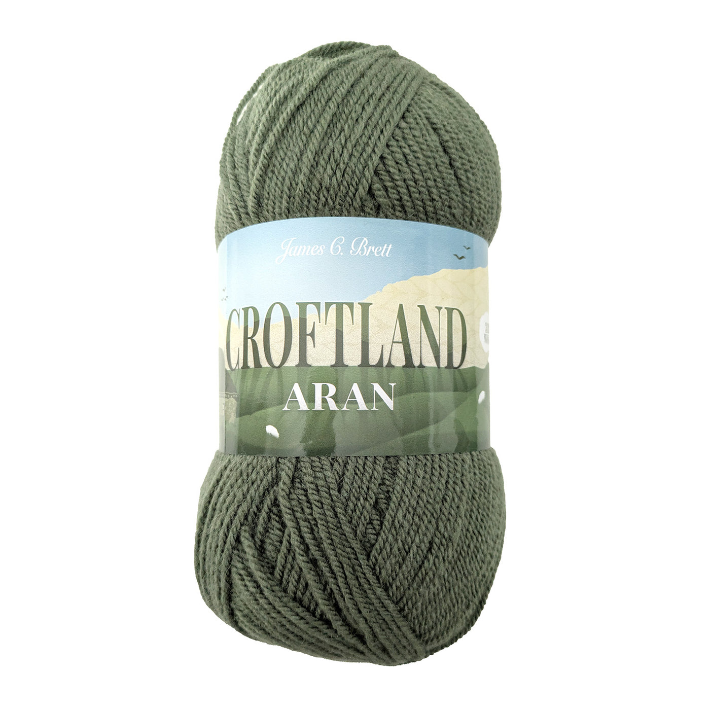 James C Brett Croftland Aran Yarn - A205 Forest - 200g Ball of Wool ...