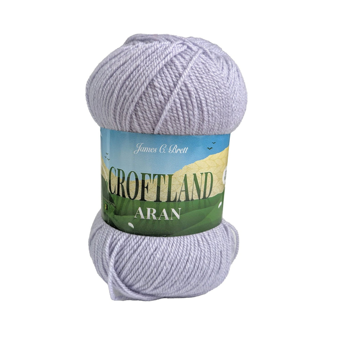 James C Brett Croftland Aran Yarn - A215 Violet Mist - 200g Ball of Wo ...