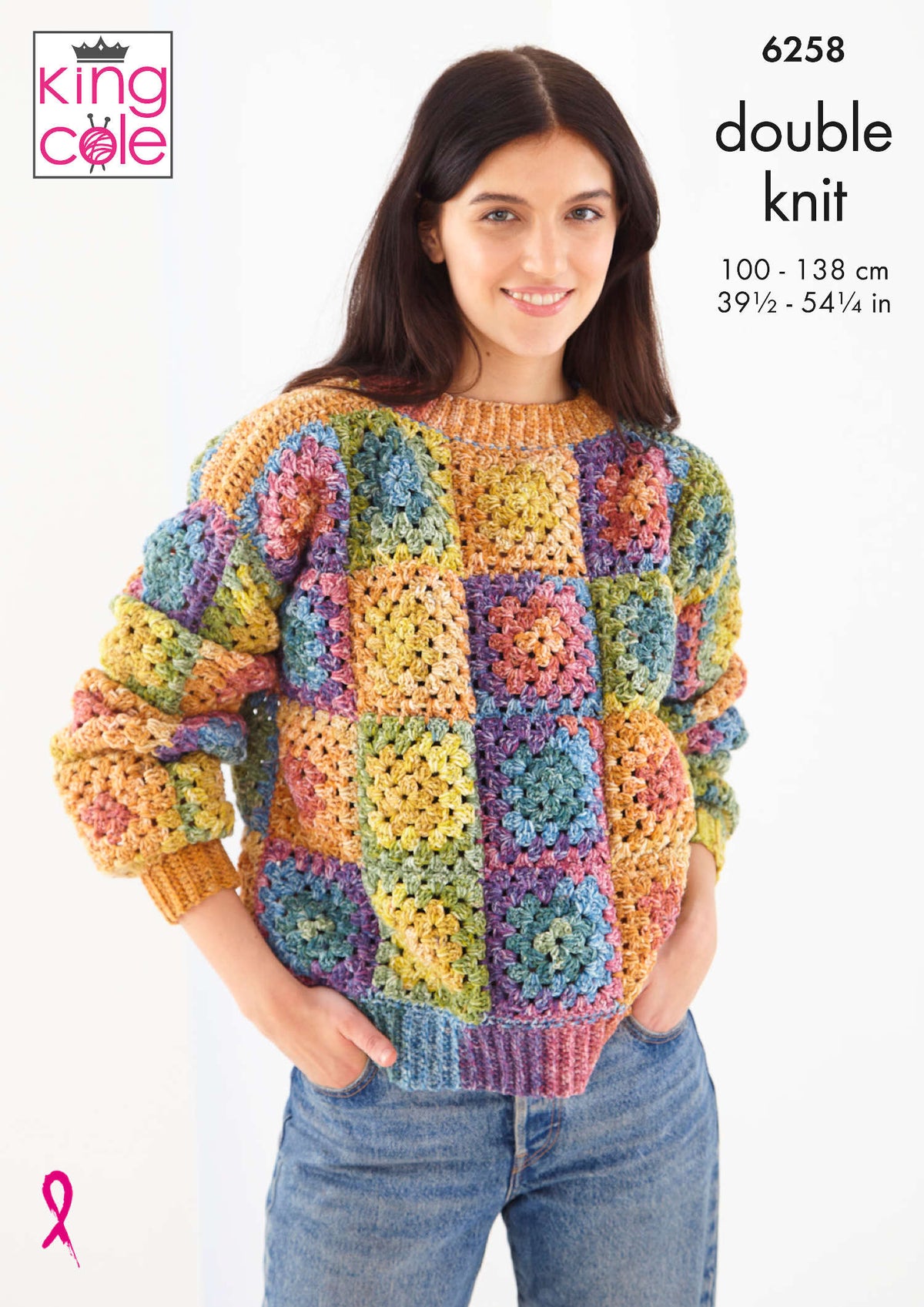 King Cole 6258 CROCHET Pattern - Ladies Granny Square Cardigan & Jumpe — Lardedar