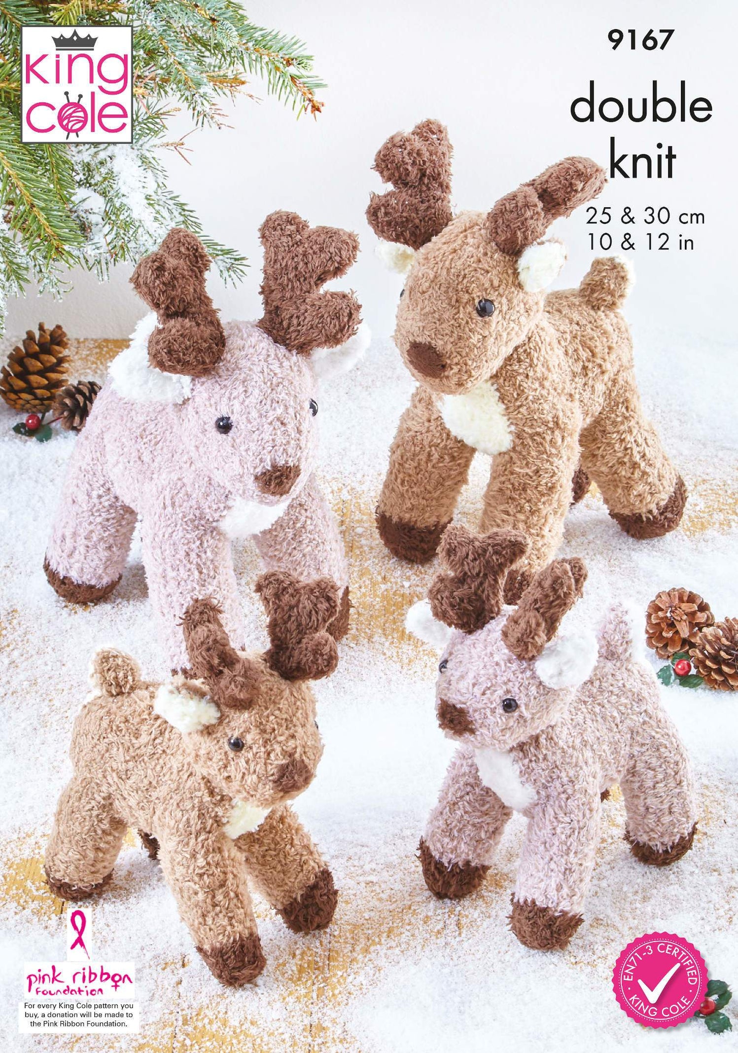 King Cole 9167 Christmas Knitting Pattern - Reindeer Toys Knitted in T ...
