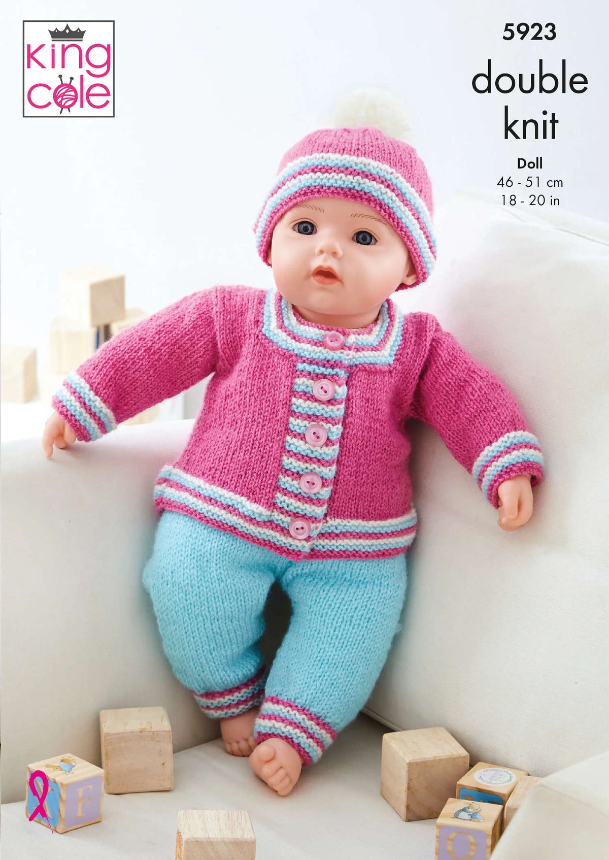 King Cole 5923 Doll Knitting Pattern - Dolls Clothes — Lardedar