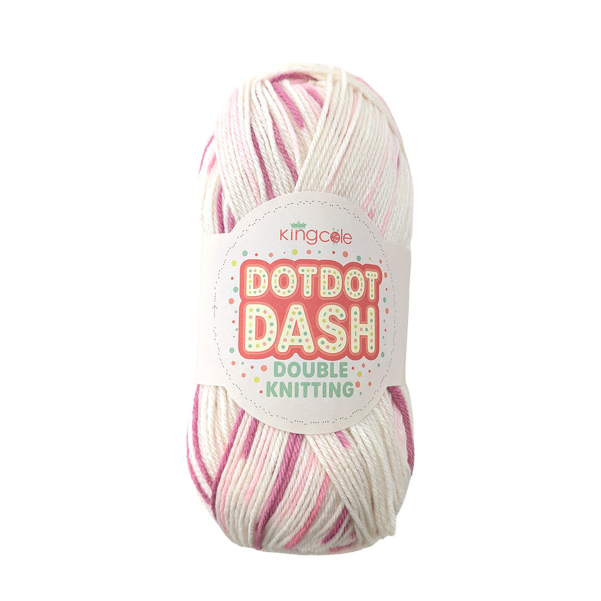 King Cole Dot Dot Dash DK Yarn in Pink 6740 – Anti-Pill Baby Double Kn ...