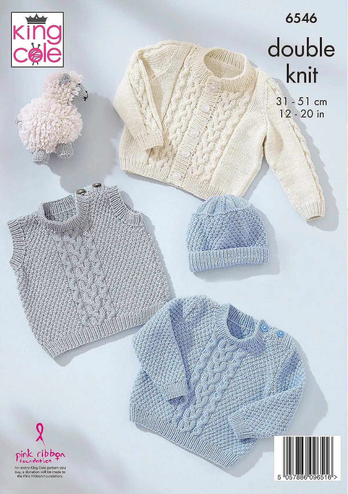 King Cole 6546 Baby Sweater Cardigan Slipover & Hat Knitting Pattern DK ...