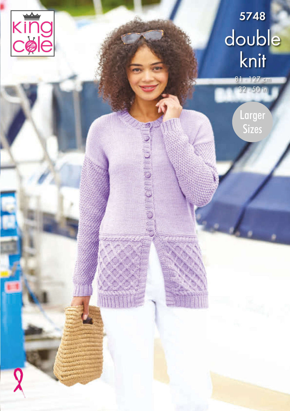 King Cole 5748 Ladies Knitting Pattern - Cotton DK Jacket & Waistcoat ...