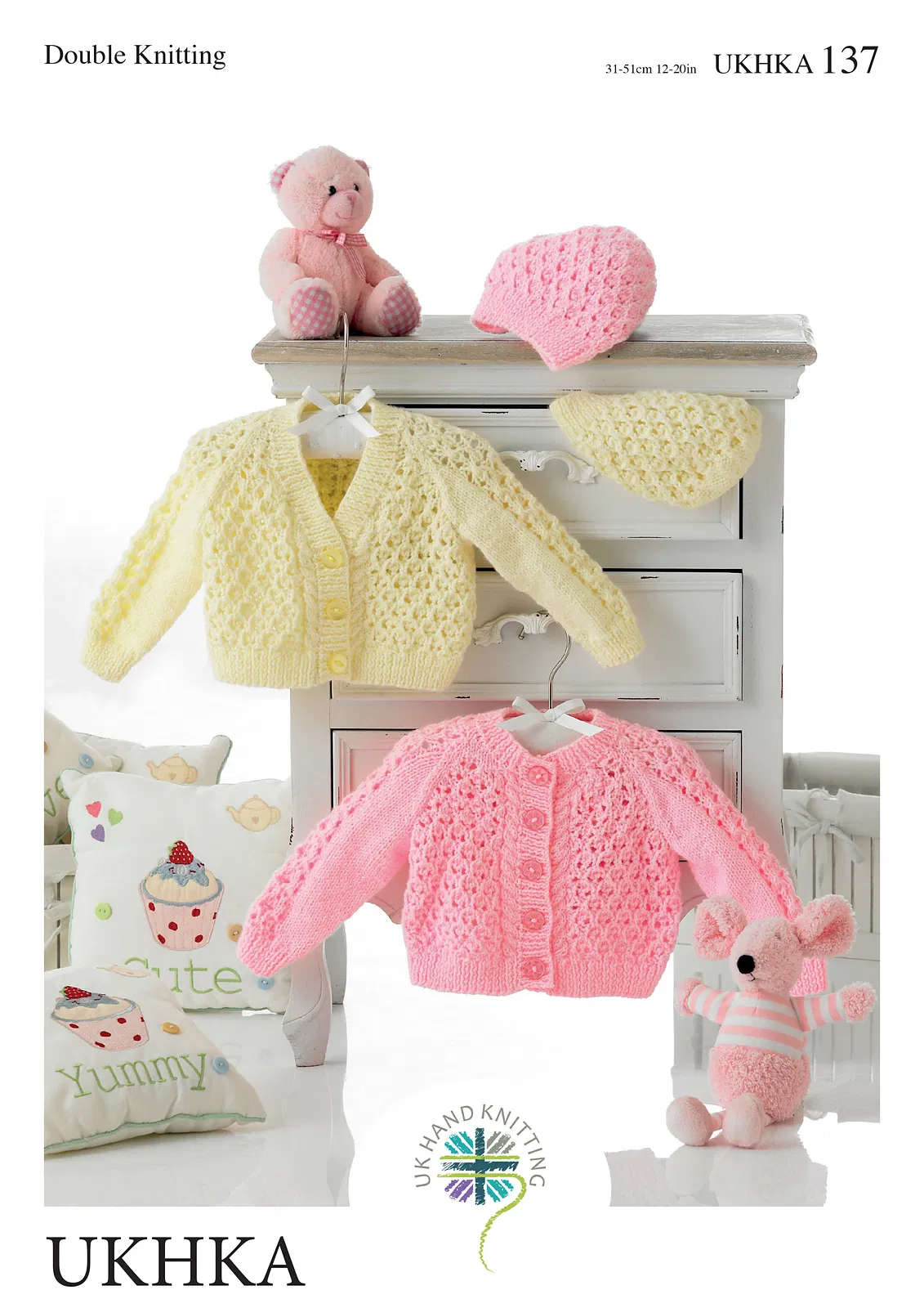 UKHKA 137 Double Knitting Pattern - DK Baby Cardigans & Hat (Premature ...