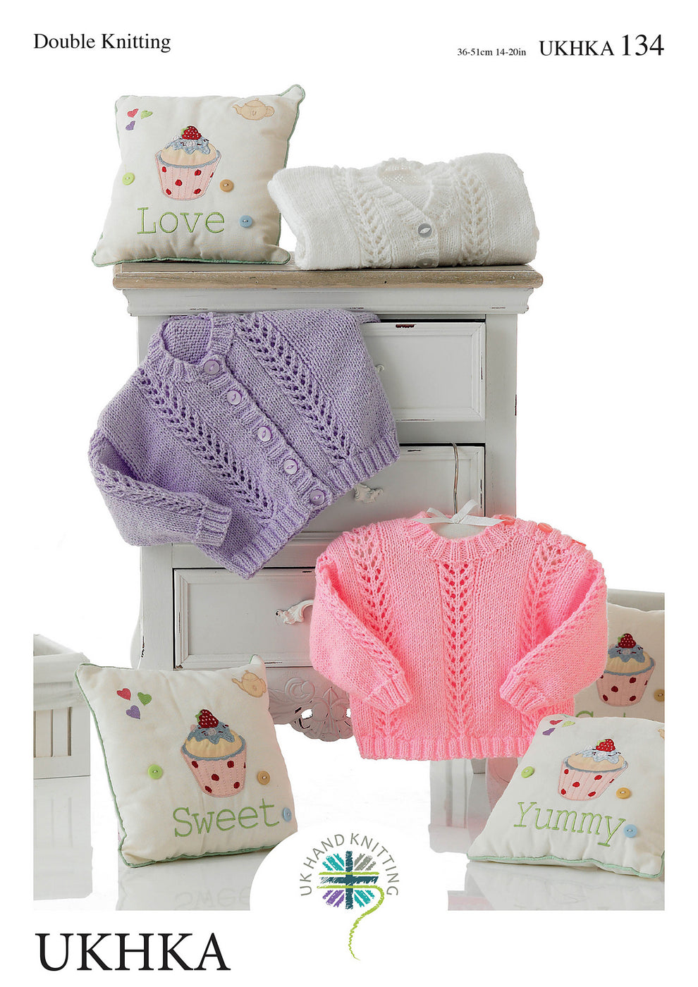 UKHKA 134 Double Knitting Pattern - DK Baby Sweater & Cardigans (0 to ...