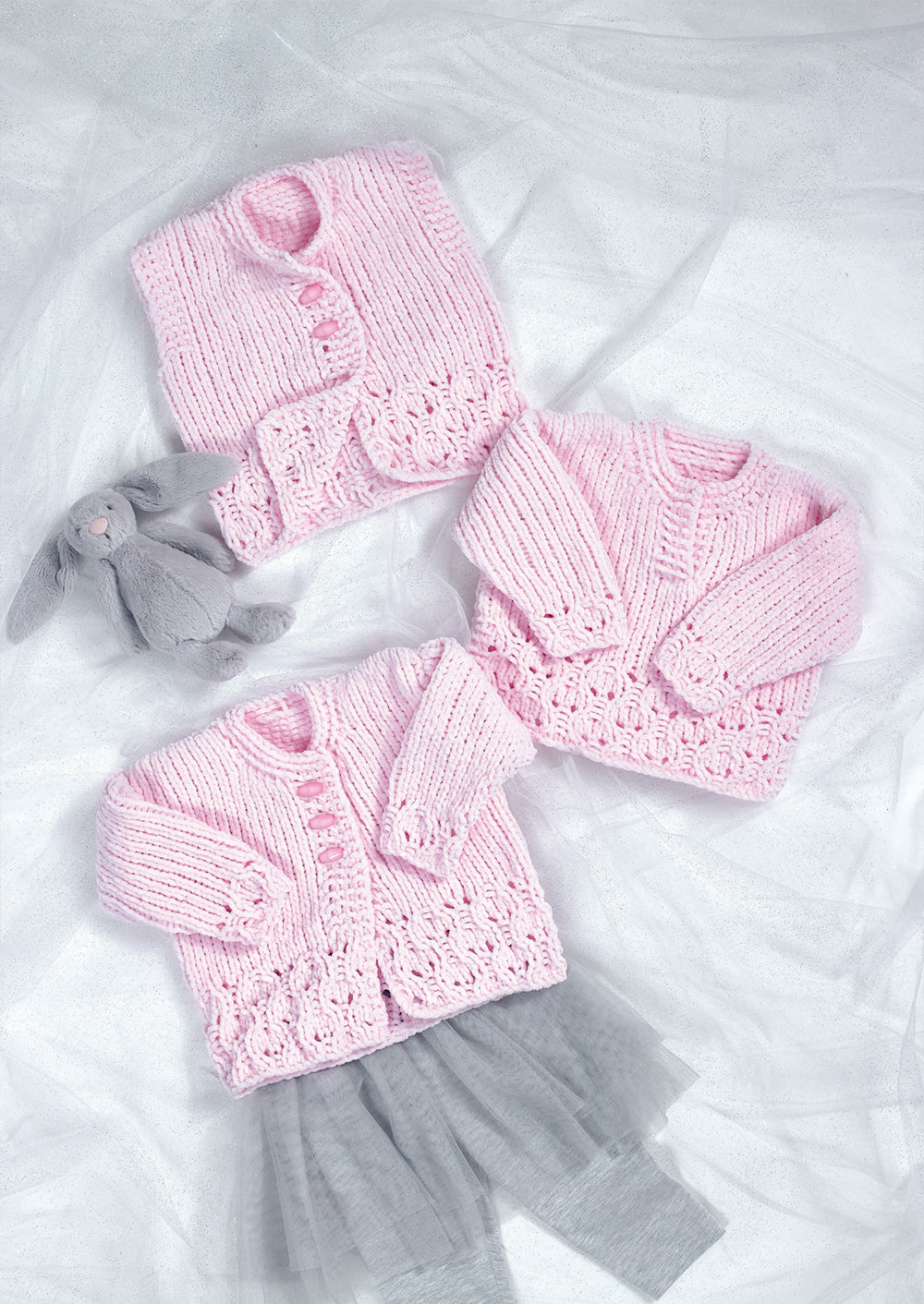 James C Brett JB946 Knitting Pattern - Baby Cardigan, Waistcoat & Swea — Lardedar
