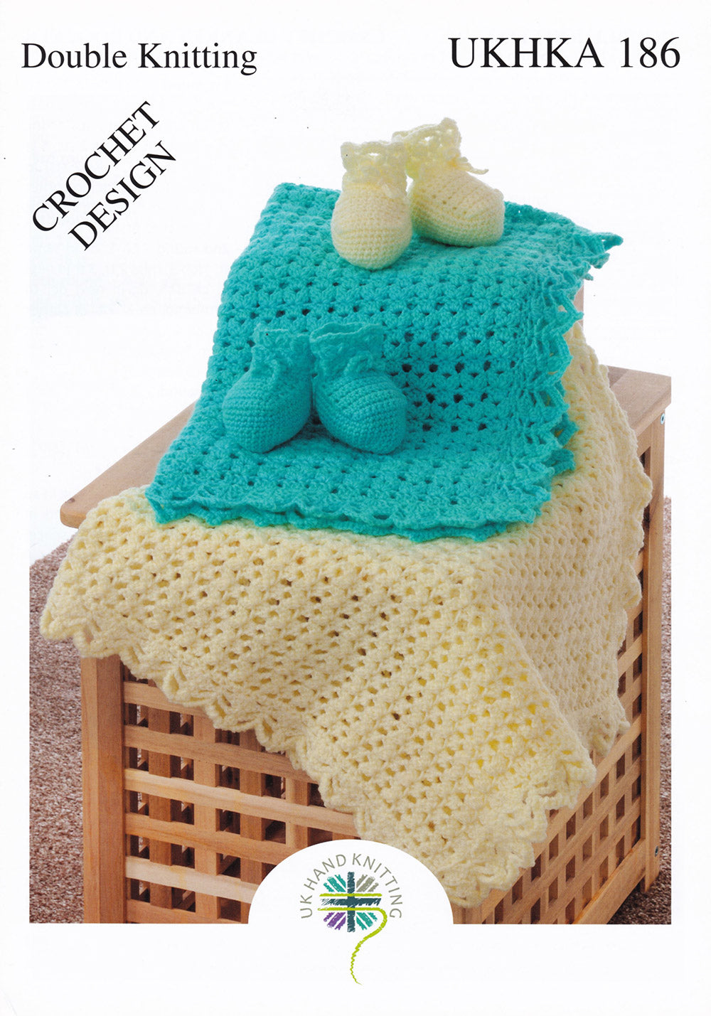 UKHKA 186 CROCHET Pattern - Baby Blanket & Bootees — Lardedar