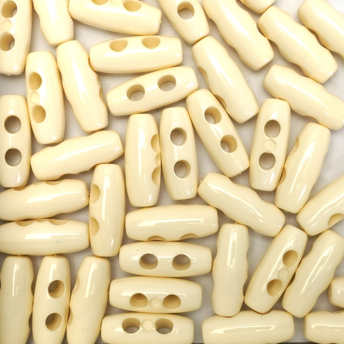20mm Cream Baby Toggle Buttons, Gloss Finish (10 Pcs) - Tiny Coat Togg ...