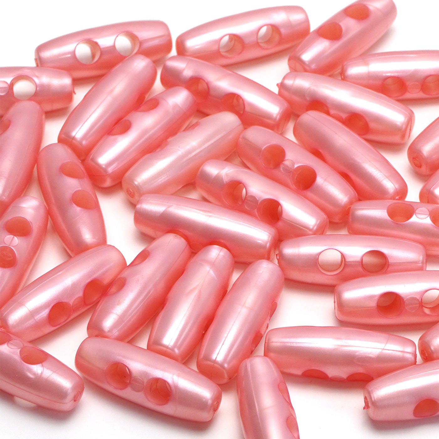 25mm Pink Pearl Effect Baby Toggle Buttons 10 Pcs — Lardedar