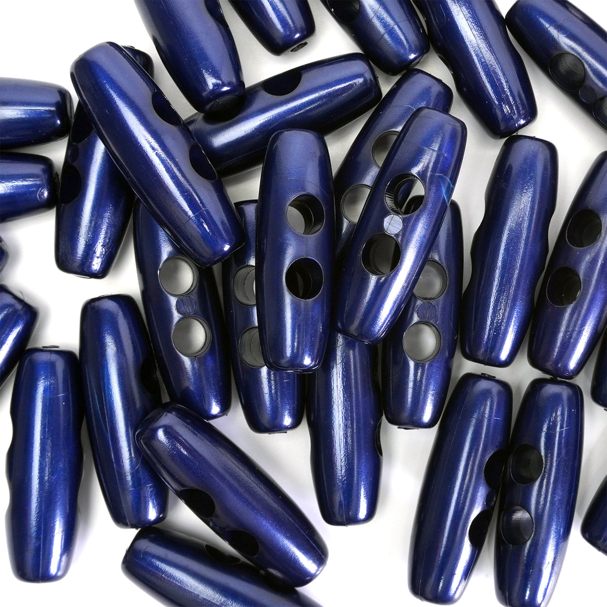 30mm Navy Blue Pearl Effect Toggle Buttons 10 Pcs — Lardedar