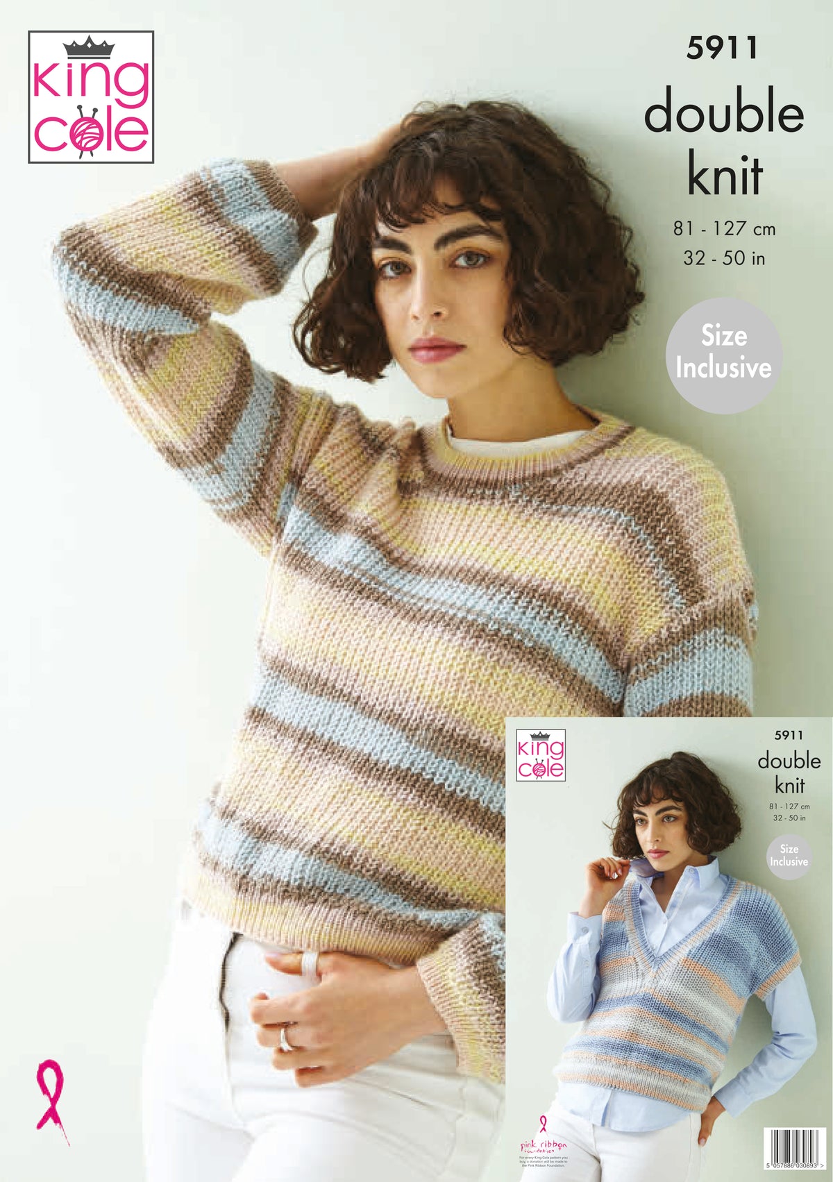 King Cole 5911 Double Knitting Pattern for Ladies - Womens DK Top & Sw ...
