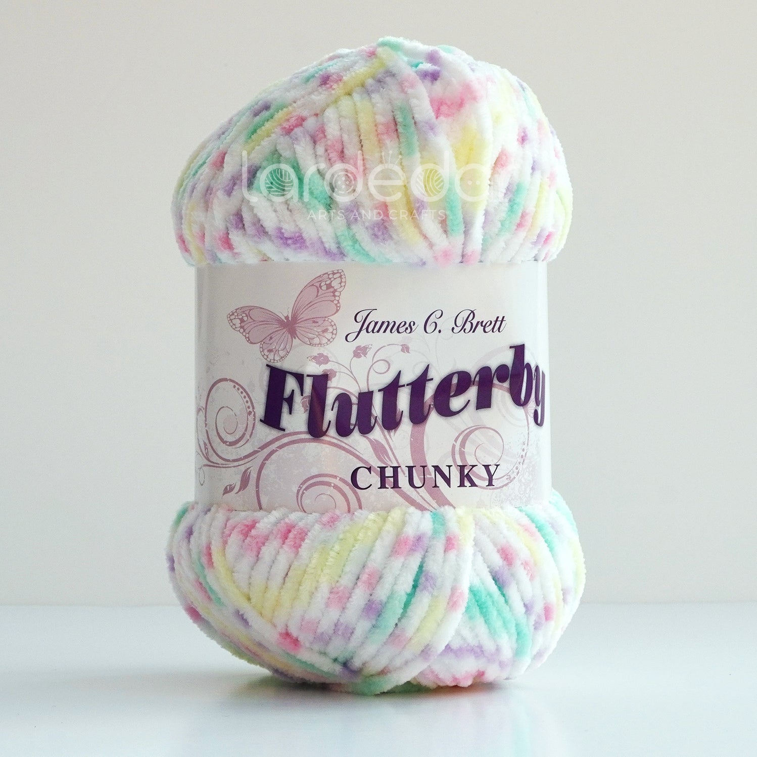 James C Brett Flutterby Chunky - B42 - Rainbow - Spot - 100g Chenille ...
