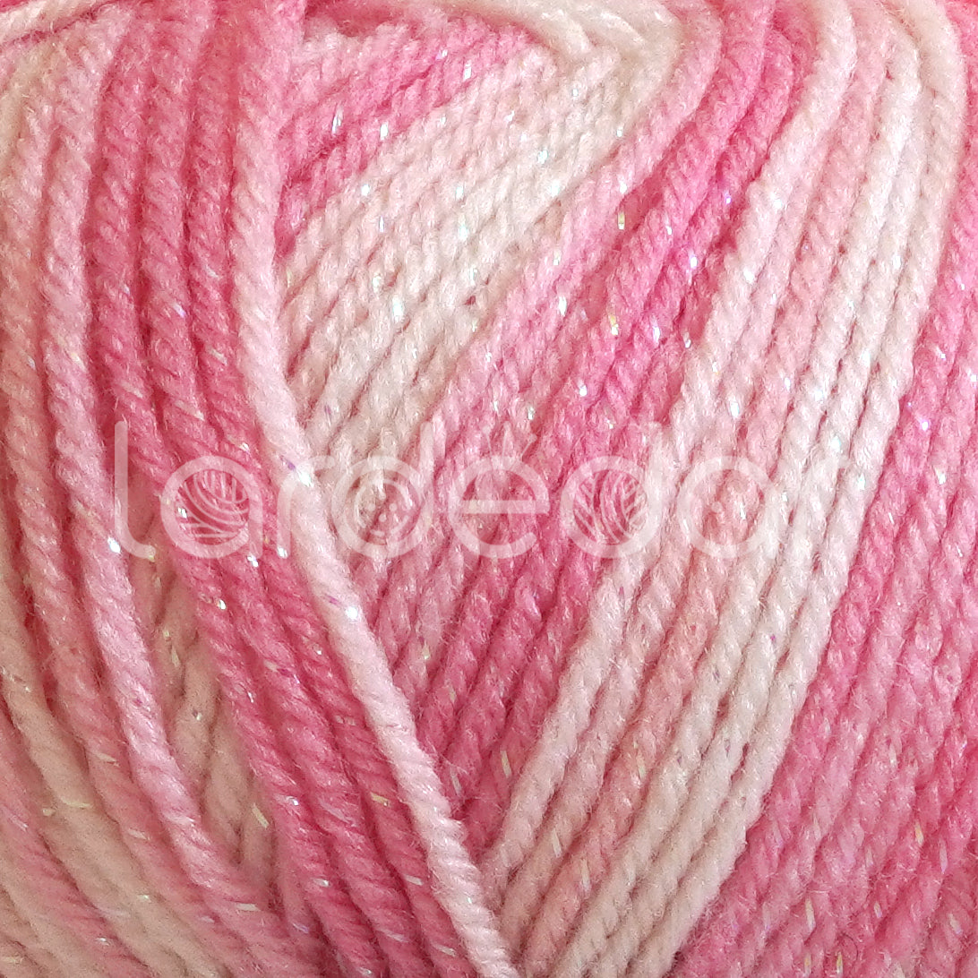 James C Brett Baby Twinkle Print DK Yarn - BTP20 Pink & White Mix - 10 ...