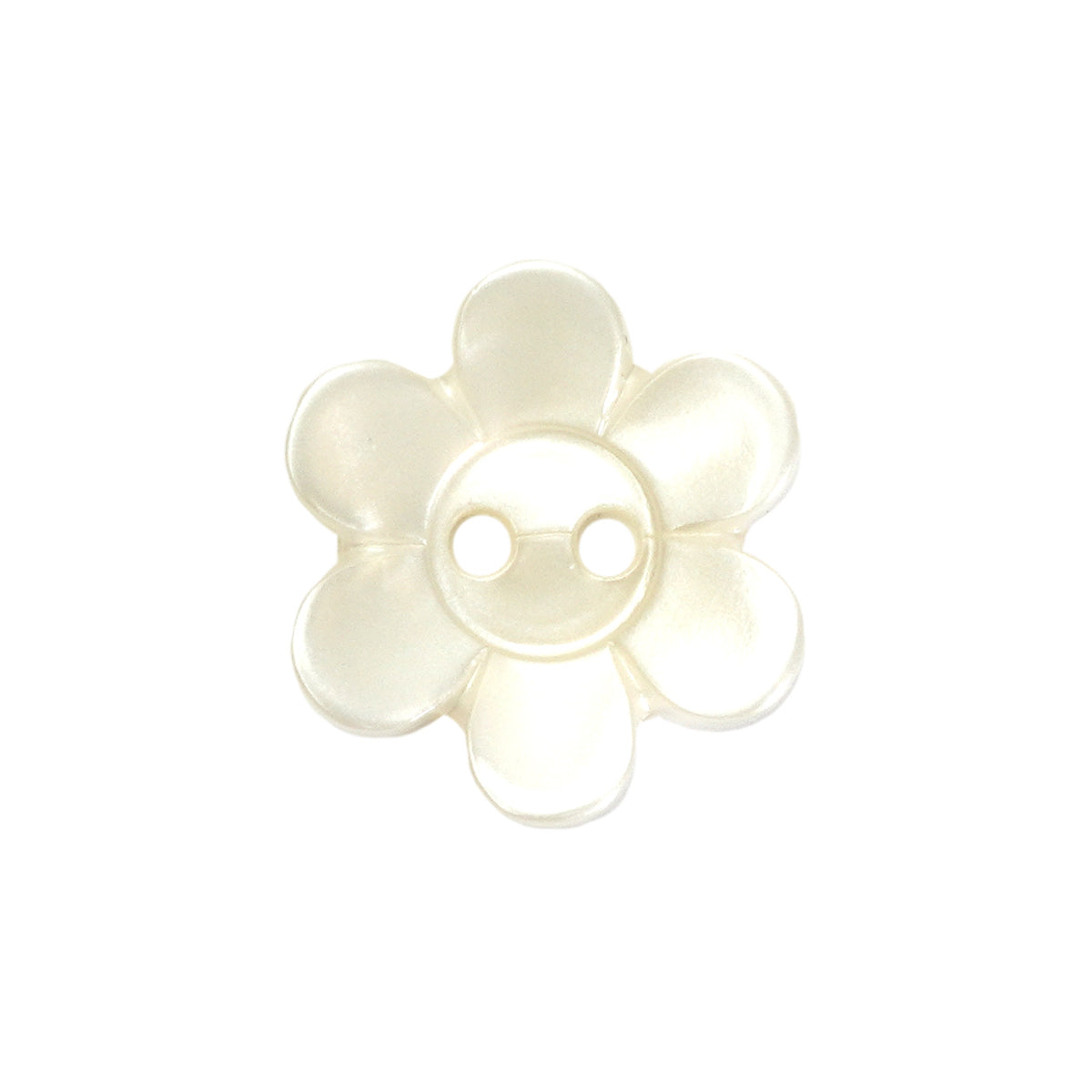 18mm White Pearl-Effect Daisy Flower Buttons (10 Pcs) — Lardedar