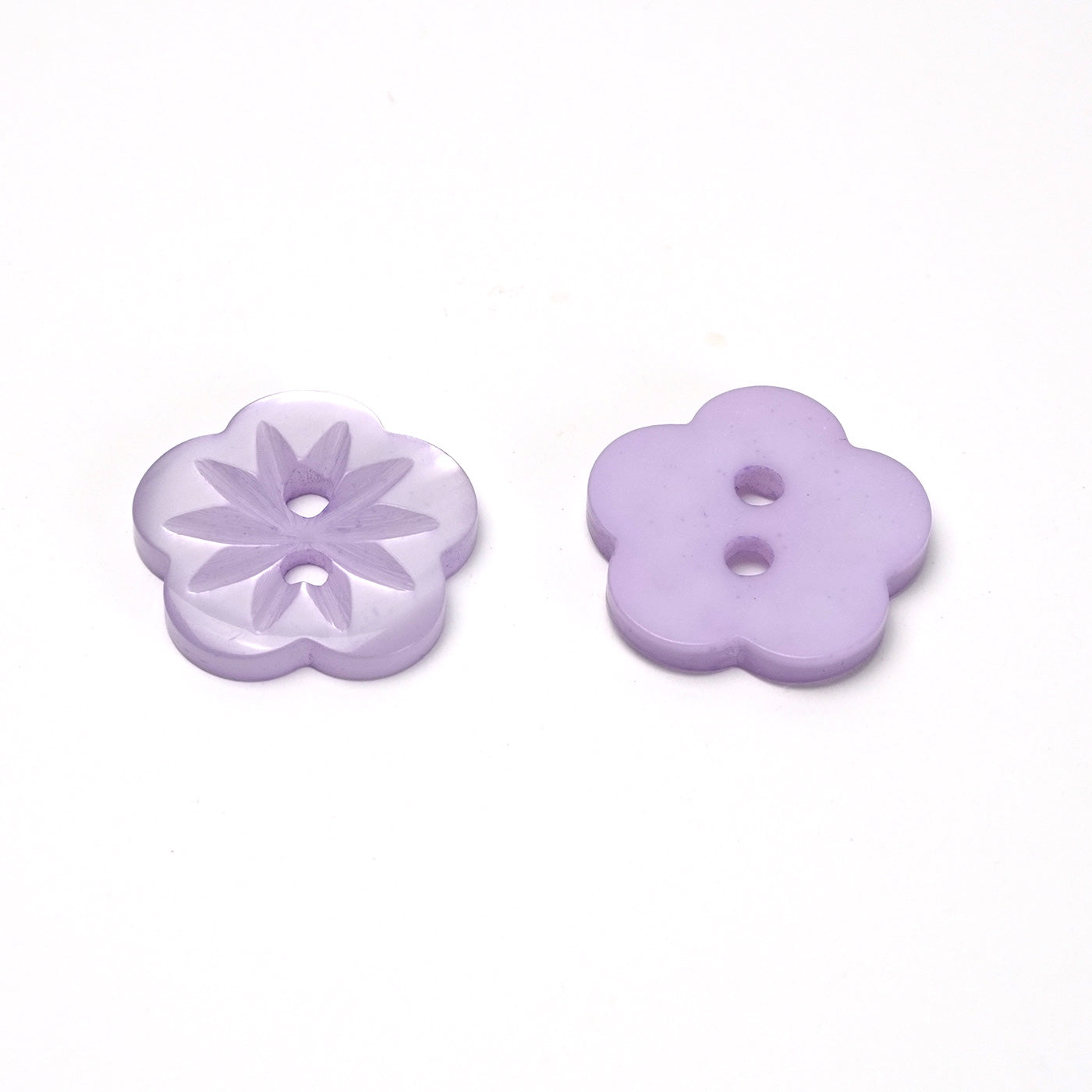 18mm Lilac Polyester Flower Button w- Star Detail 10 Pcs — Lardedar
