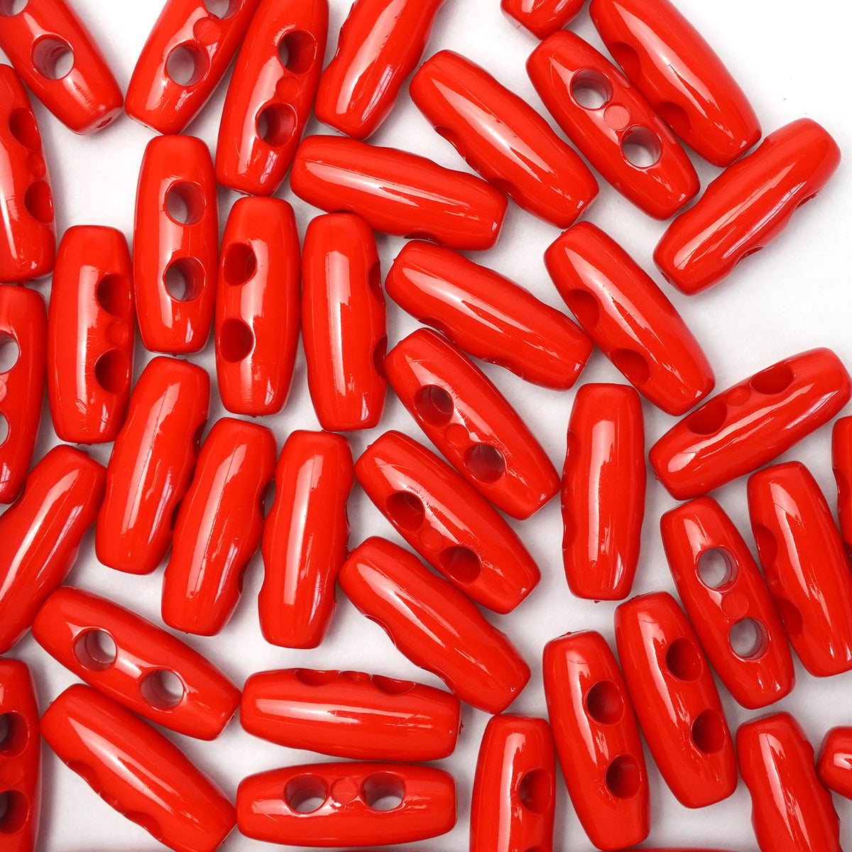 20mm Red Baby Toggle Buttons, Gloss Finish (10 Pcs) - Tiny Coat Toggle ...